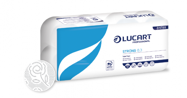 Hartie igienica Strong, 3 straturi, 8role/ bax, Lucart