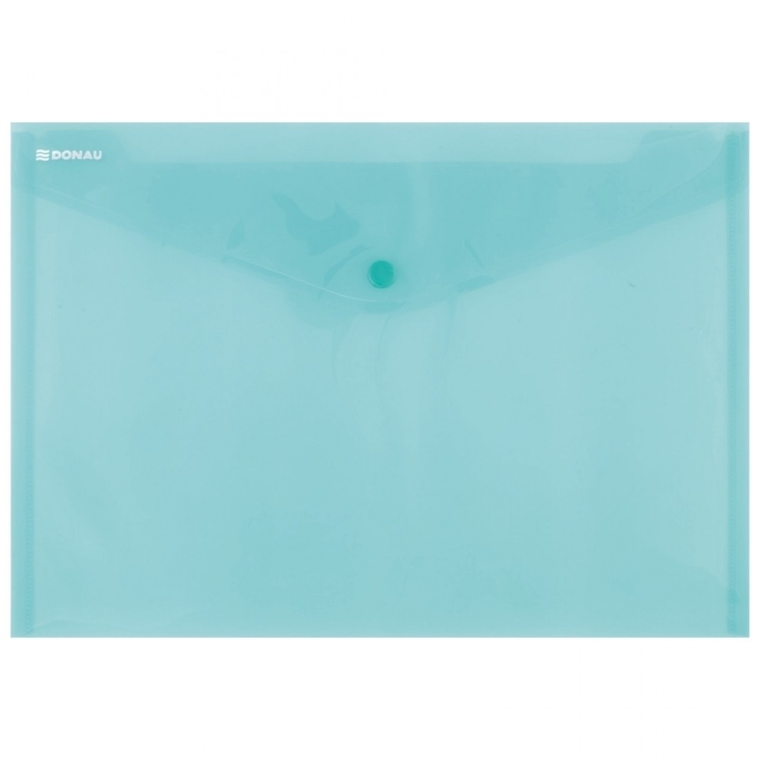 Mapa documente, Donau, A4, inchidere cu capsa, plastic, verde transparent